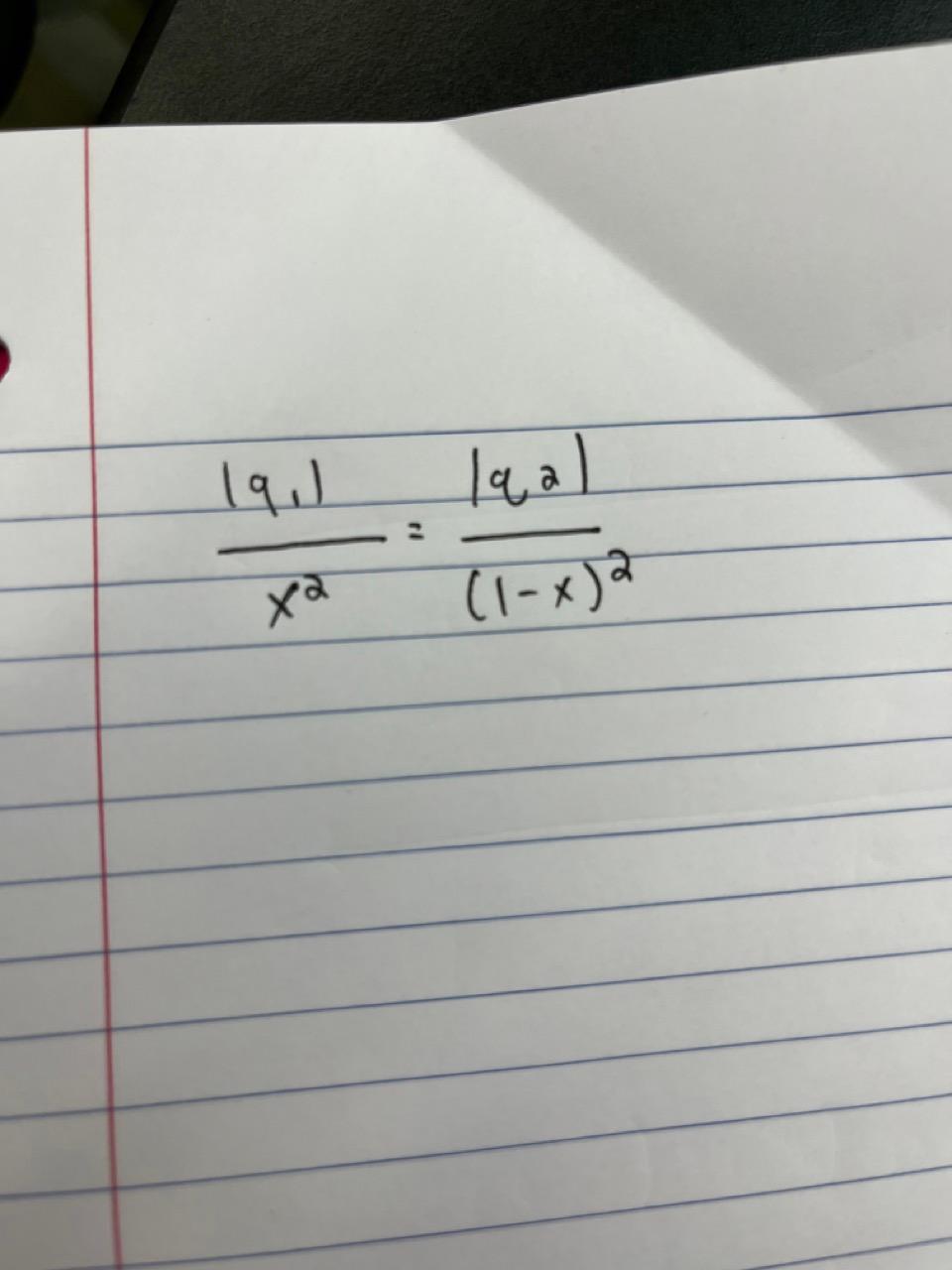 Solved x2∣q1∣=(1−x)2∣q,2∣ | Chegg.com