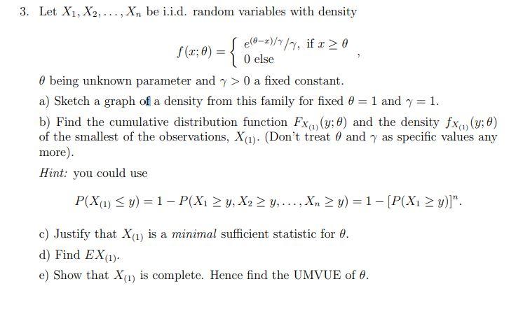Solved 3. Let X1, X2, ..., X, be i.i.d. random variables | Chegg.com