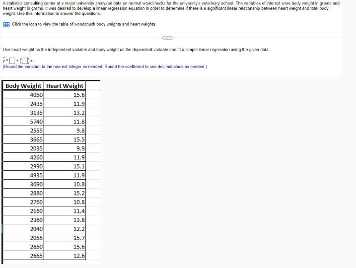Solved Please Find The Regression Line Equation The Test 1830