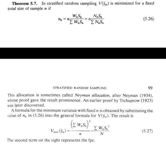 5.16 By formula (5.26) for Neyman allocation, the | Chegg.com