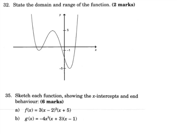 Solved 32. State the domain and range of the function. (2 | Chegg.com