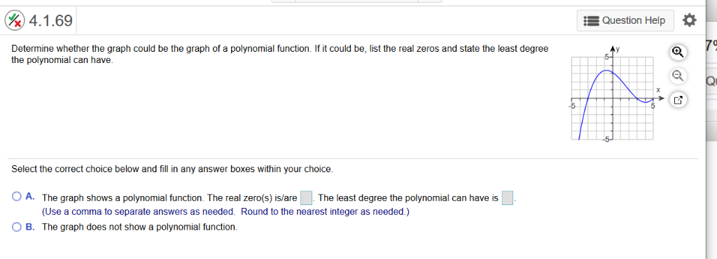 Solved &4.1.69 Question Help * Determine whether the graph | Chegg.com