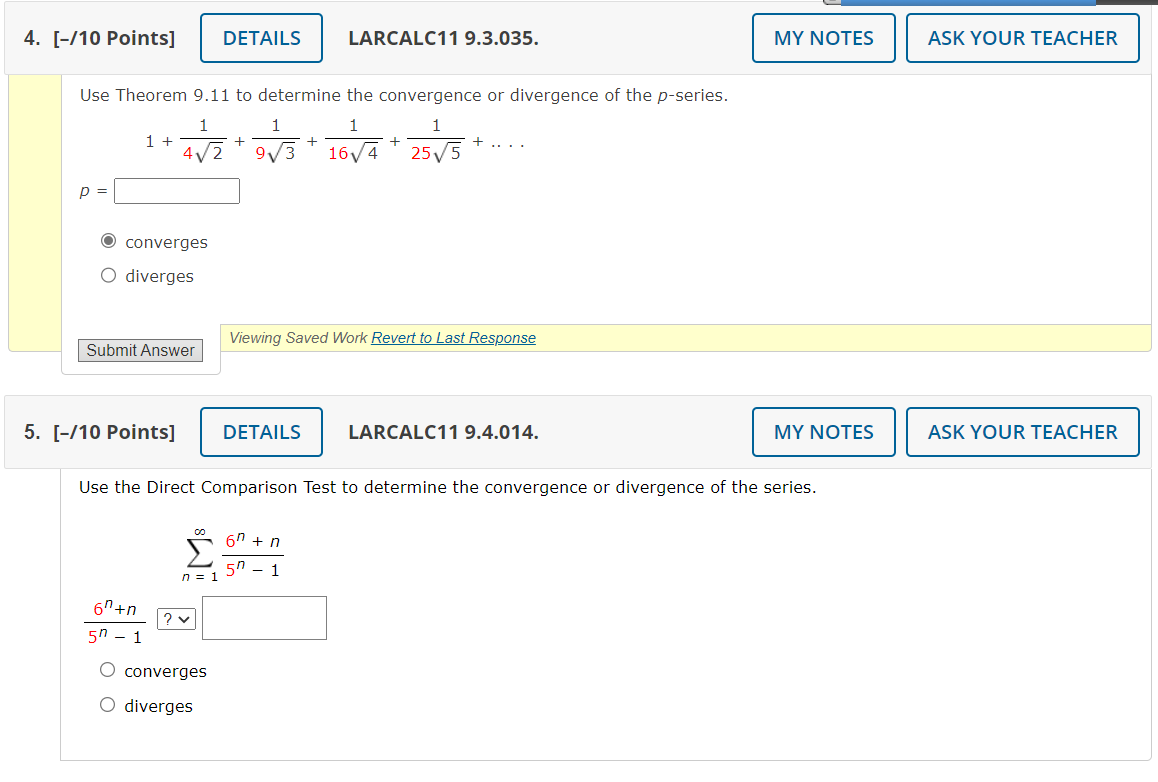 Solved 4. [-/10 Points ] LARCALC11 9.3.035. Use Theorem 9.11 | Chegg.com