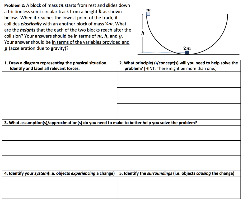 Solved DE Problem 2: A block of mass m starts from rest and | Chegg.com
