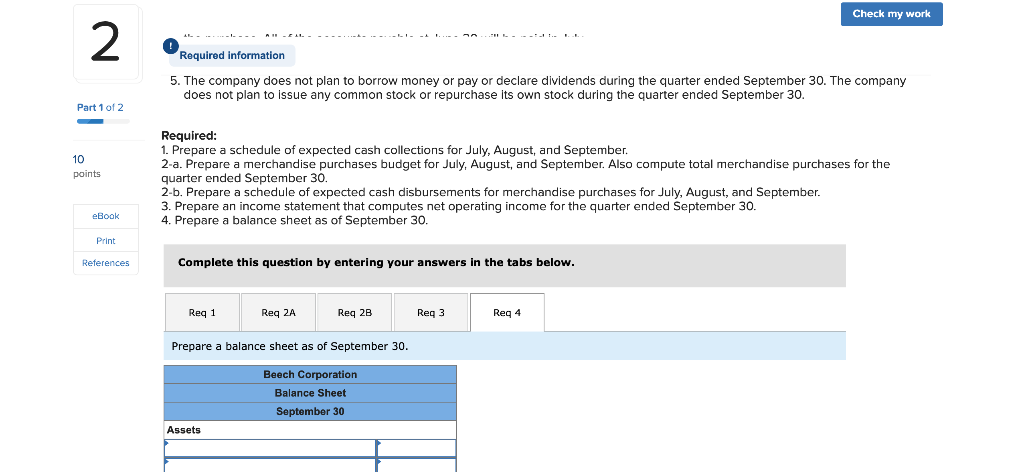 Solved 2 Part 1 of 2 10 points eBook Print References Check | Chegg.com