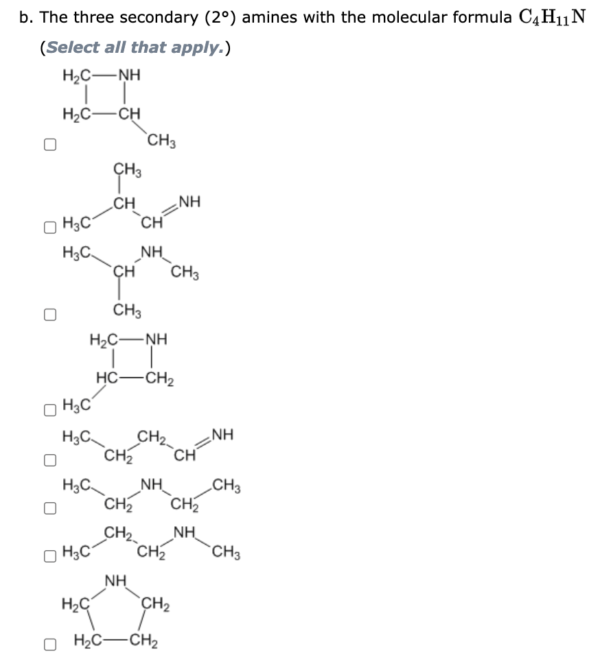Solved Choose correct structural formulas for each of the | Chegg.com