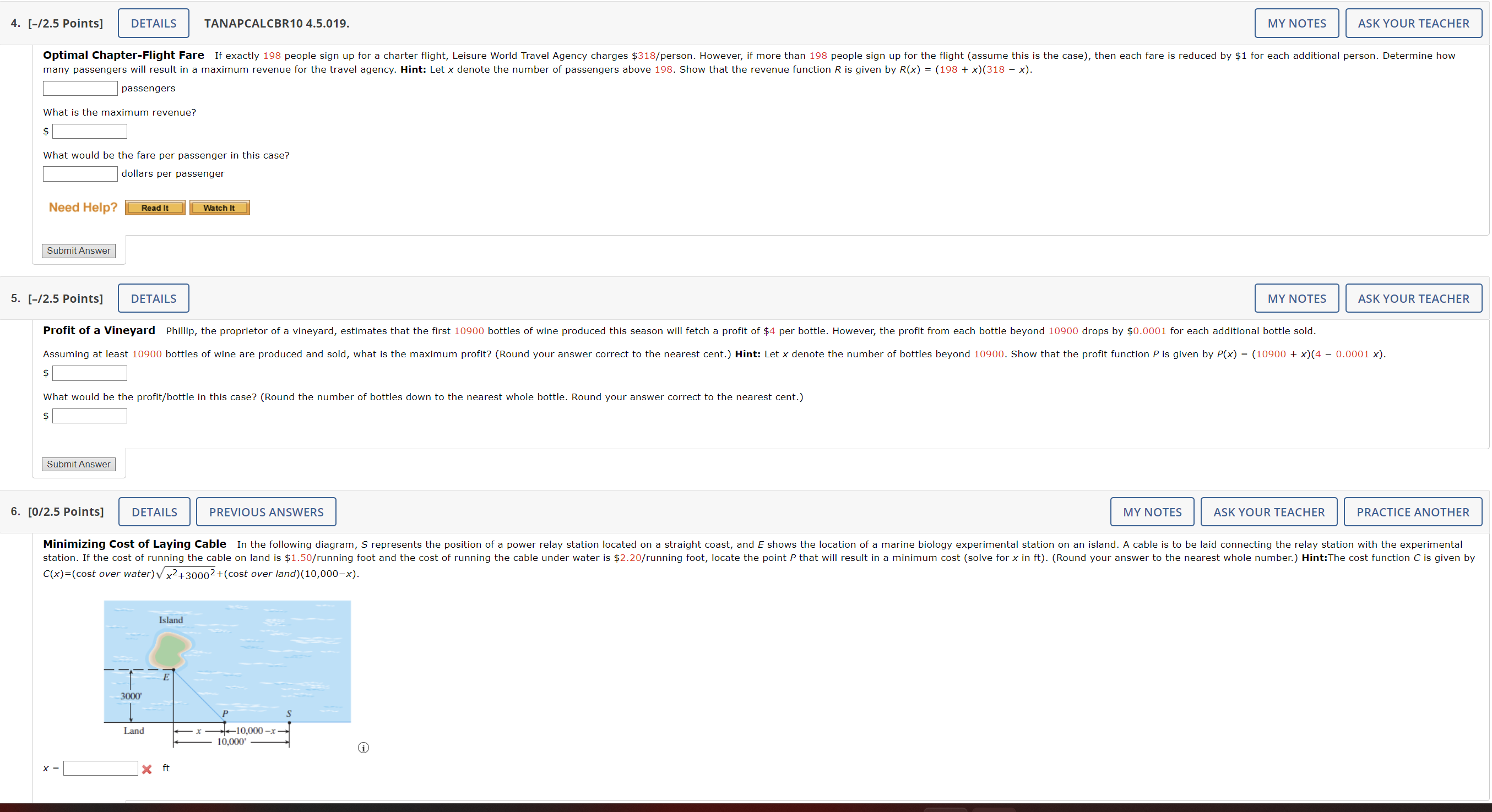 Solved 4. [-/2.5 Points] TANAPCALCBR10 4.5.019. [ ] | Chegg.com