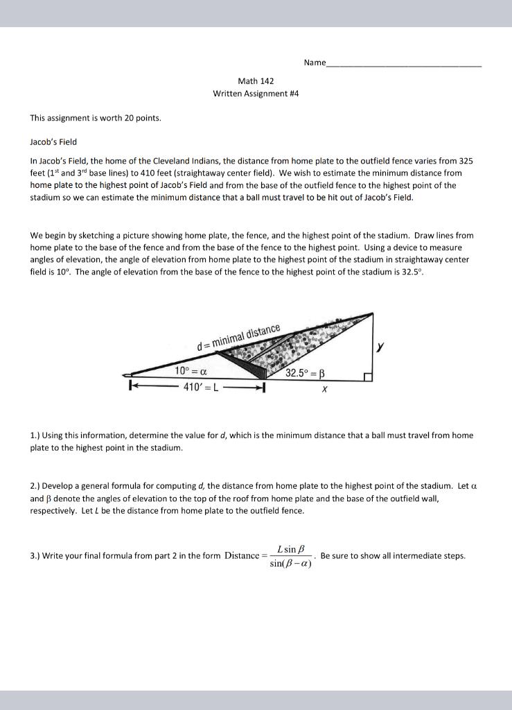 Solved Name Math 142 Written Assignment #4 This assignment | Chegg.com