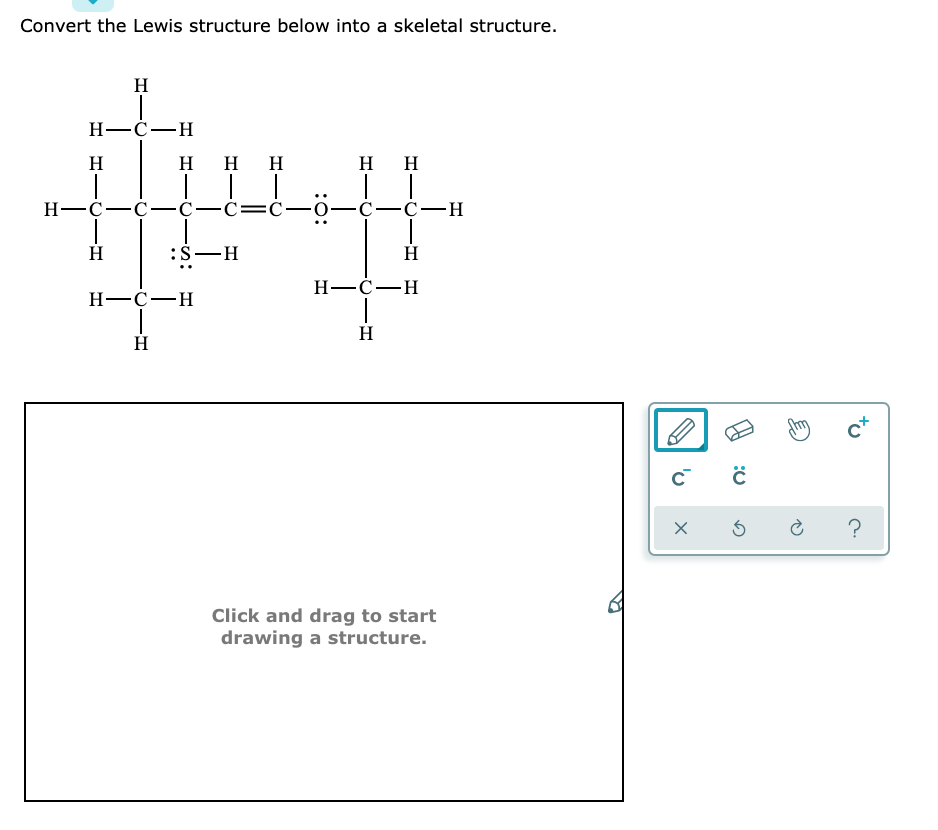 Solved Convert the Lewis structure below into a skeletal | Chegg.com