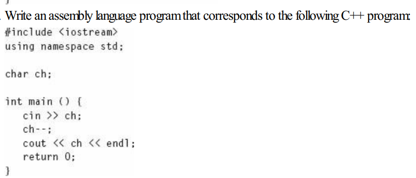 Solved Write A Pep 8 Assembly Language Program That