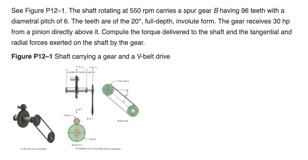 See Figure P12-1. The shaft rotating at 550 rpm | Chegg.com