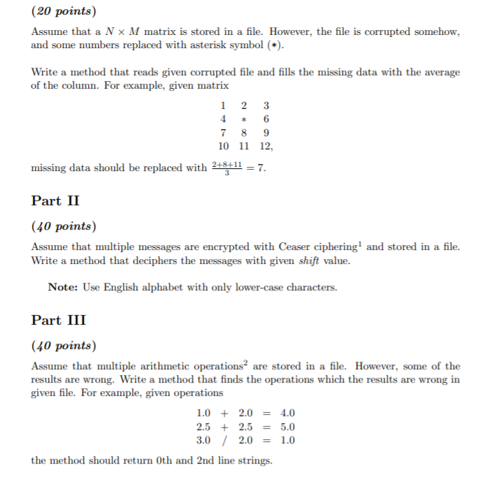 Solved (20 points) Assume that a N X M matrix is stored in a | Chegg.com