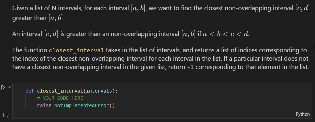 import numpy - as " npGiven a list of N intervals, | Chegg.com