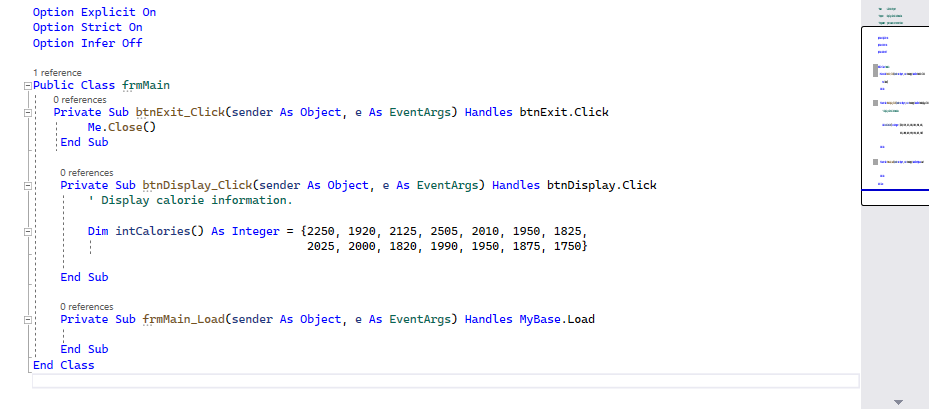 Solved Open the Calories Solution.sln file contained in the | Chegg.com
