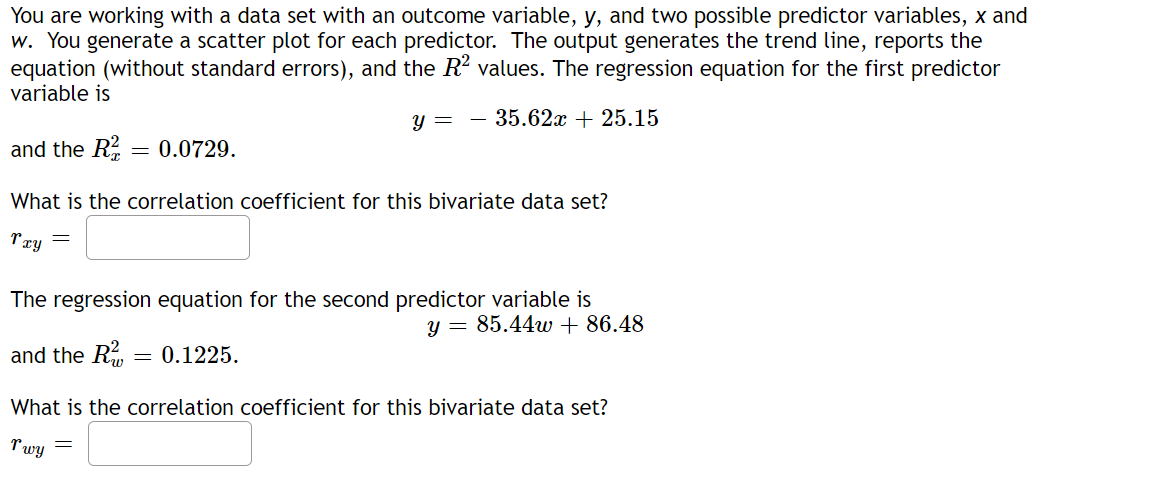 Solved You are working with a data set with an outcome | Chegg.com
