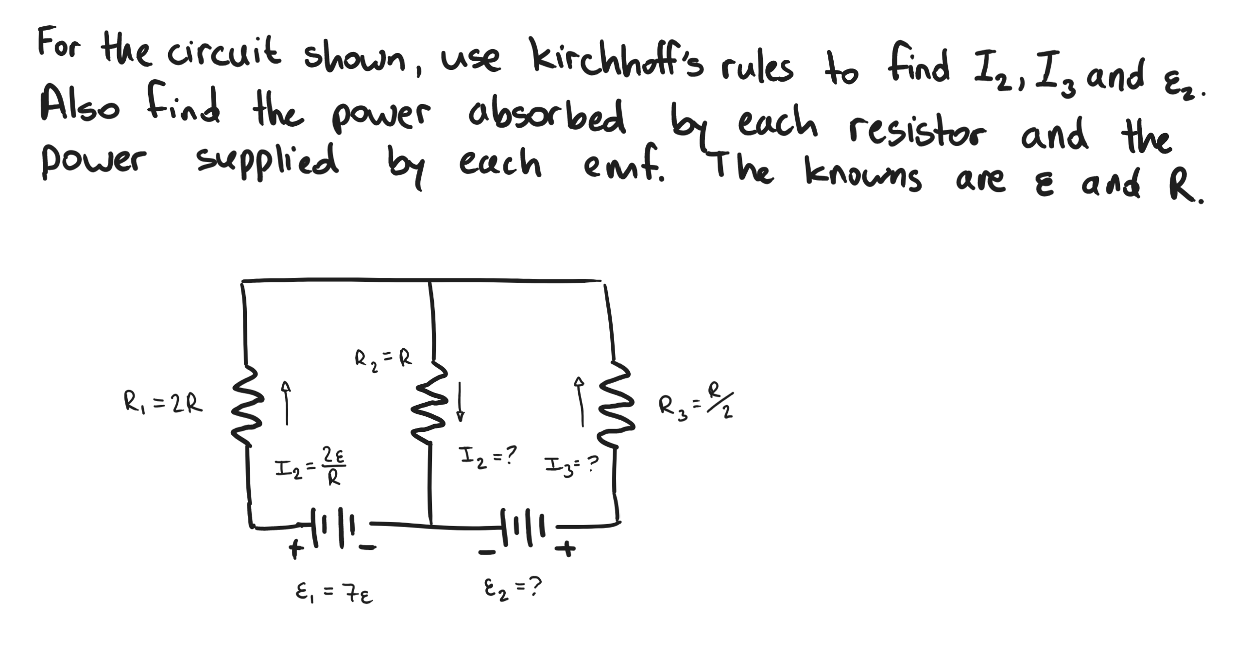 Solved For the circuit shown, use kirchhoff's rules to find | Chegg.com