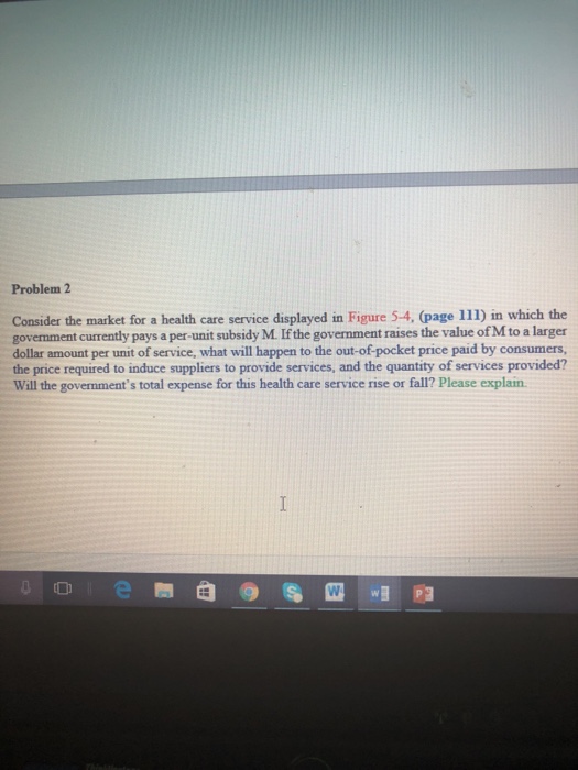 Solved Problem 2 Consider the market for a health care | Chegg.com