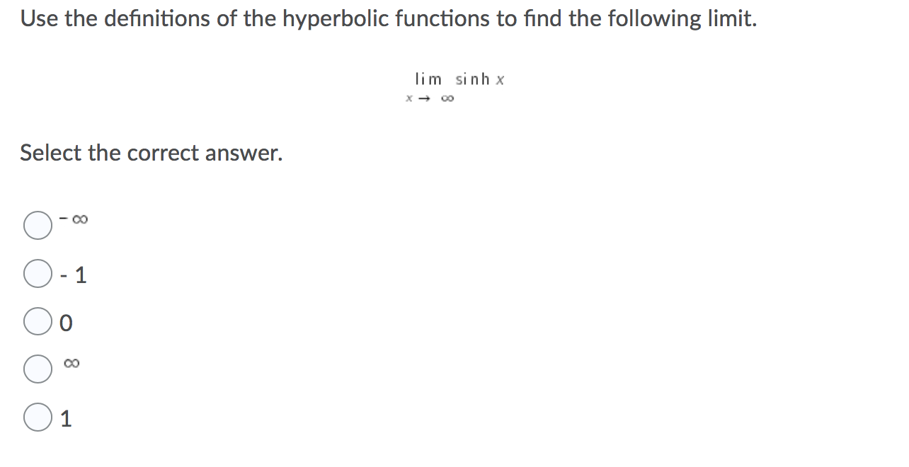 Solved Use The Definitions Of The Hyperbolic Functions To