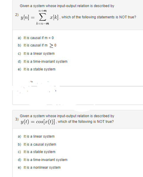 Solved Given A System Whose Input Output Relation Is 