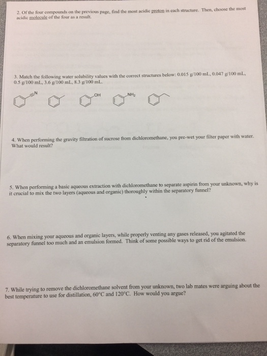 Solved Recitation Problems for Exp. 2 Separating the | Chegg.com