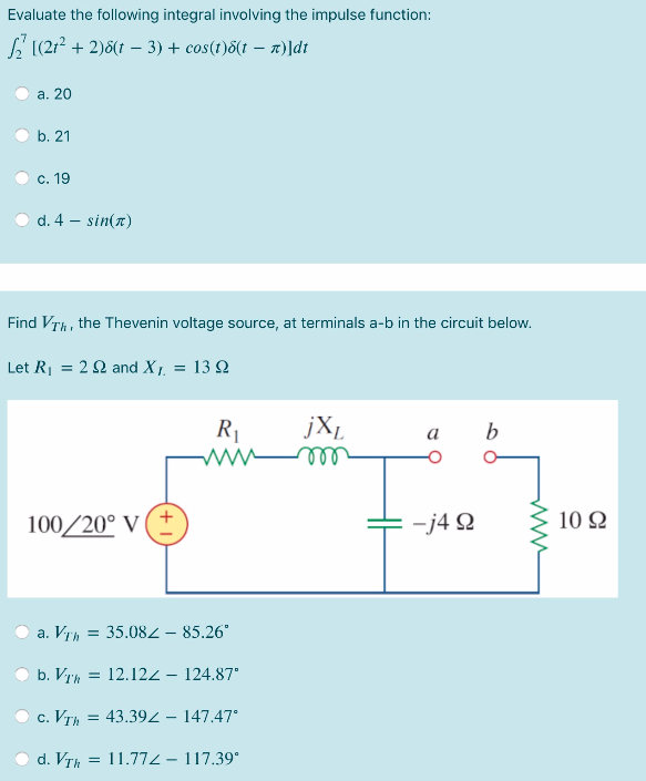 Solved Evaluate the following integral involving the impulse | Chegg.com