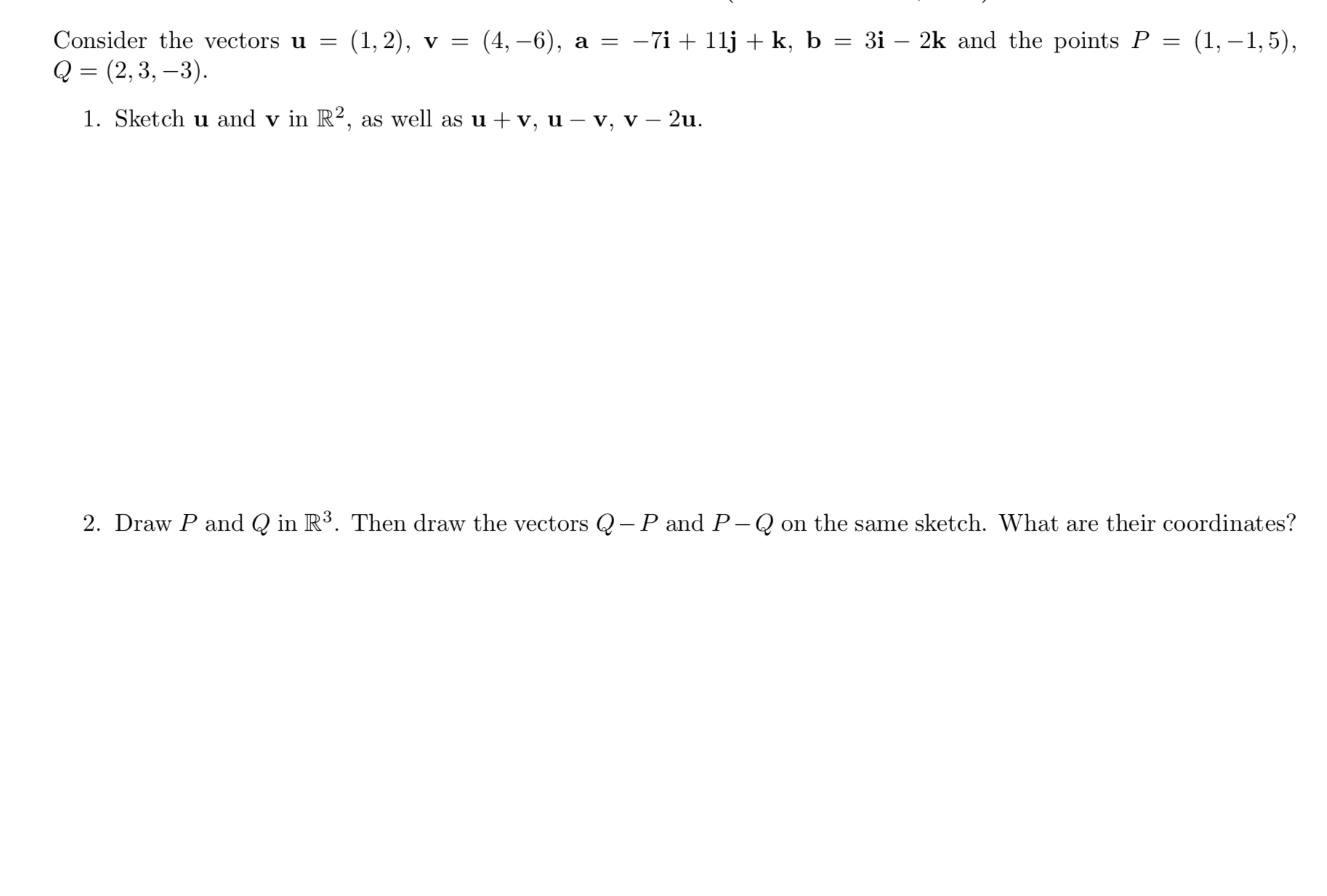 Solved Consider the vectors | Chegg.com