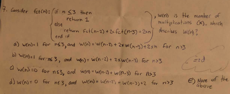 Solved 17. Consider fct (h): (if n Solved 17. Consider fct (h): (if n