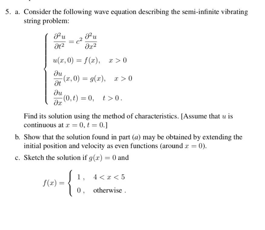 Solved 5. a. Consider the following wave equation describing | Chegg.com