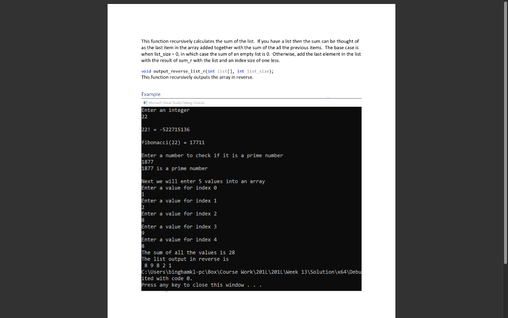 Solved Skills Required • Recursion Function design | Chegg.com