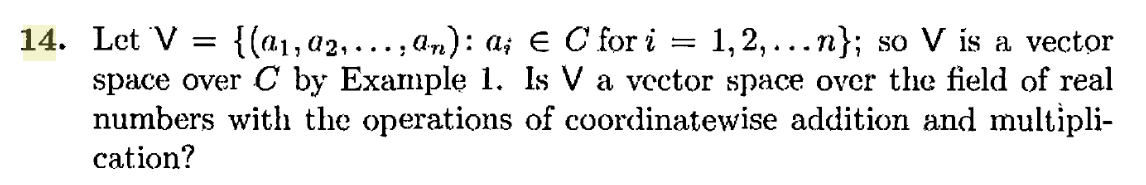 Solved Example 1 The set of all n-tuples with entries from a | Chegg.com