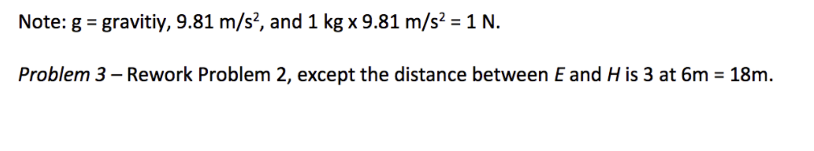 Solved Note: g = gravitiy, 9.81 m/s², and 1 kg x 9.81 m/s² = | Chegg.com