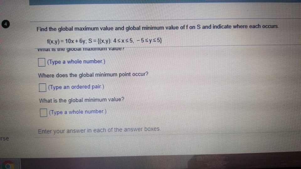 Solved 2 of 5 (0 complete) Find the global maximum value and | Chegg.com