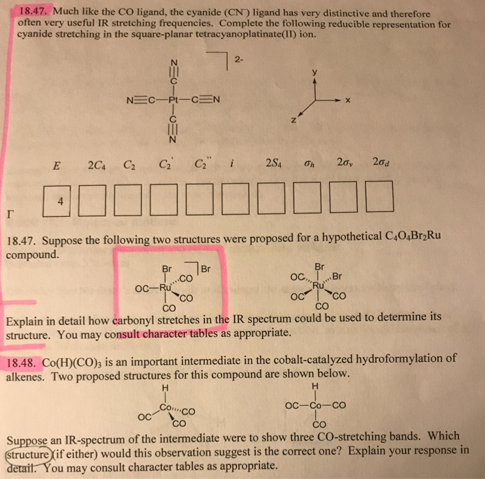 Solved 8.45. Complete the following reducible representation | Chegg.com