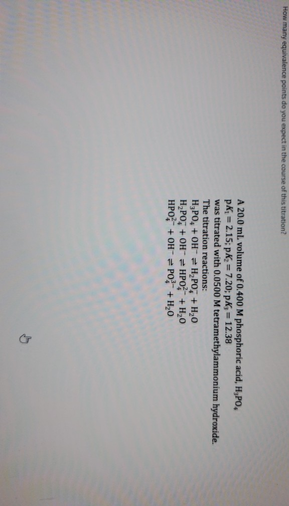 Solved How many equivalence points do you expect in the | Chegg.com