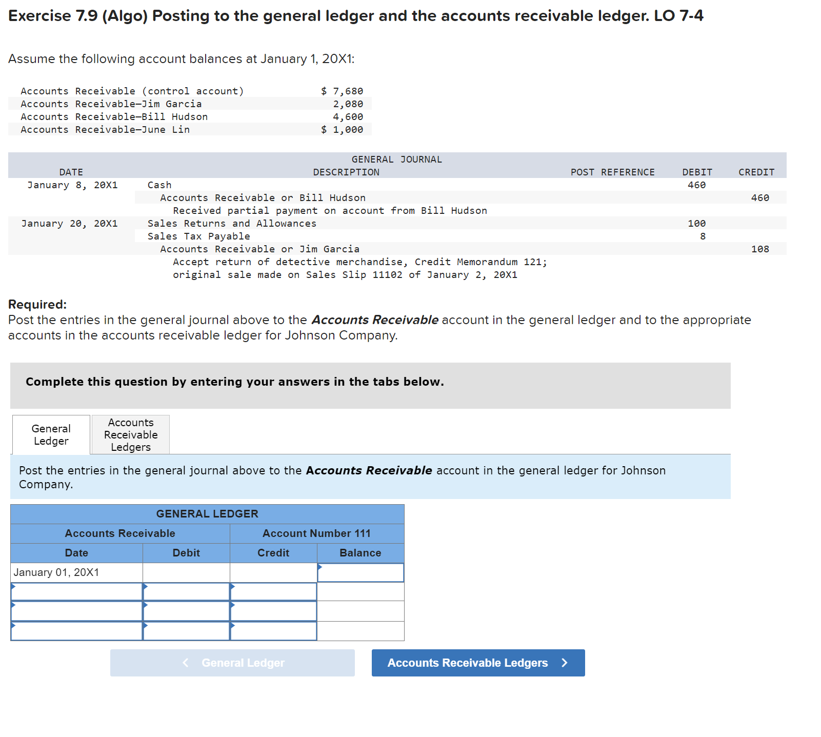 Solved Exercise 7.9 (Algo) Posting to the general ledger and | Chegg.com