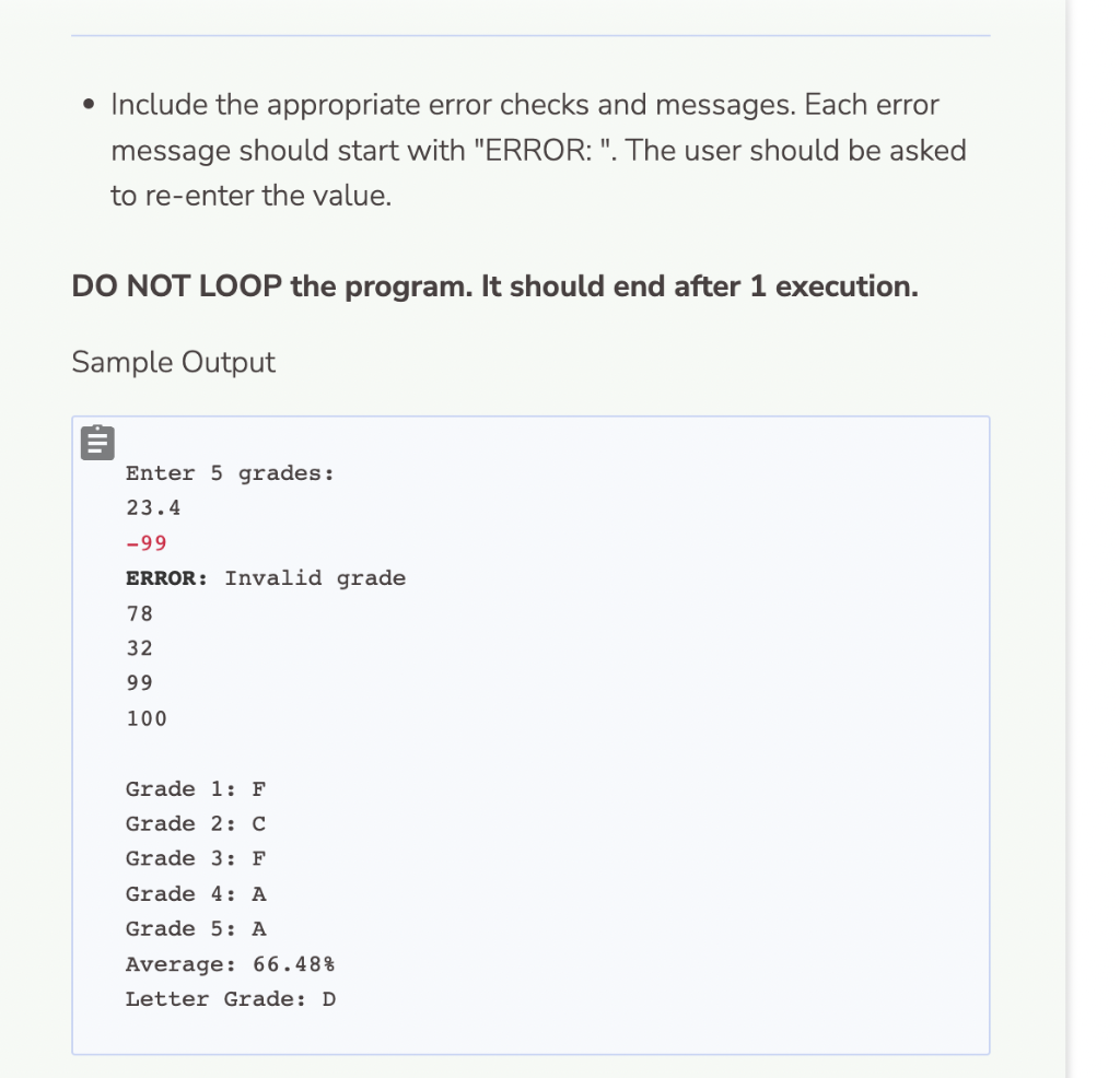 Solved Write a program that asks the user to enter five test | Chegg.com