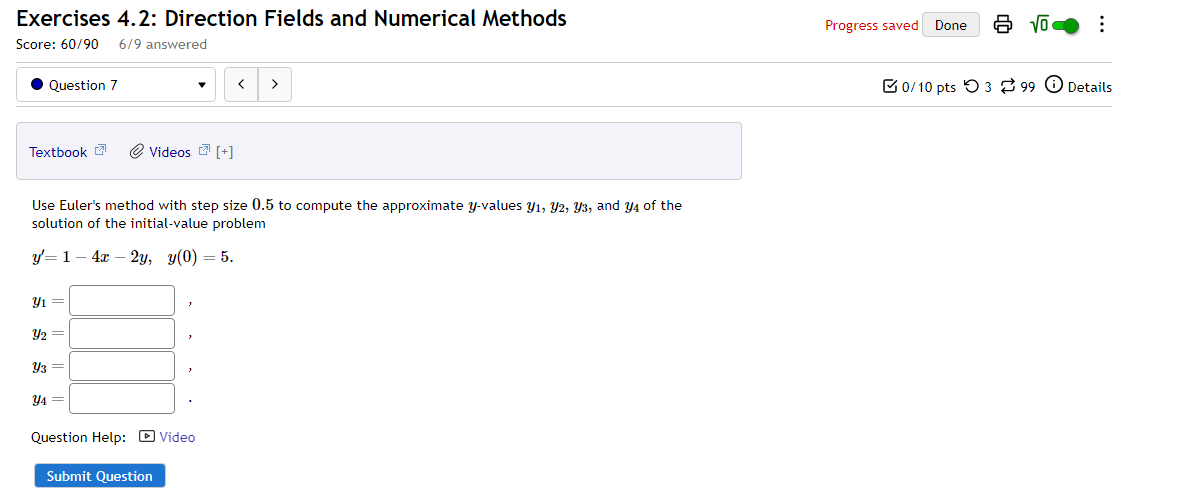 Solved Exercises 4.2: Direction Fields and Numerical Methods | Chegg.com