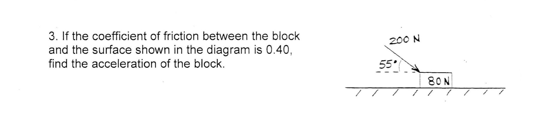 Solved 200 N 3. If the coefficient of friction between the | Chegg.com