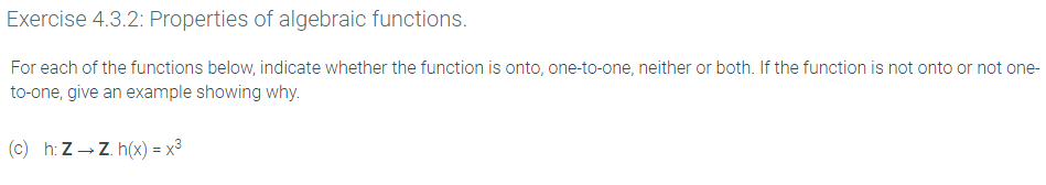 Solved Exercise 4.3.2: Properties of algebraic functions For | Chegg.com