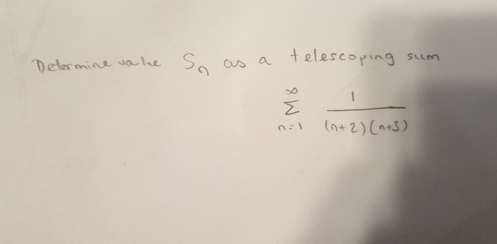 Solved Determine vale so as a telescoping sum n=1 ln+ 2) | Chegg.com