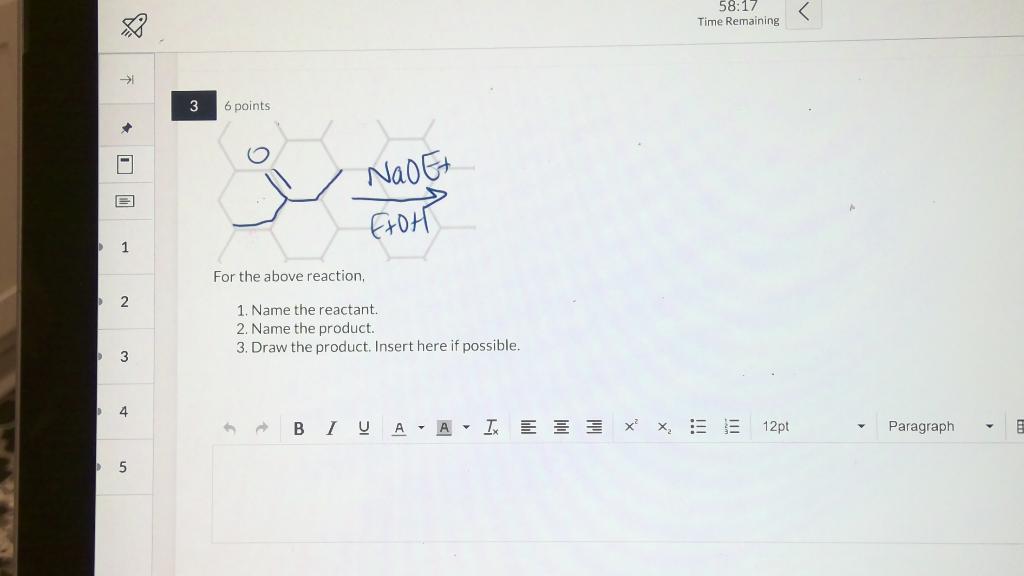 Solved For the above reaction, 1. Name the reactant. 2. Name | Chegg.com