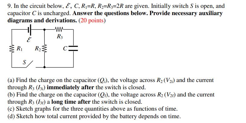Solved In ﻿the circuit below, E,C,R1=R,R2=R3=2R ﻿are given. | Chegg.com