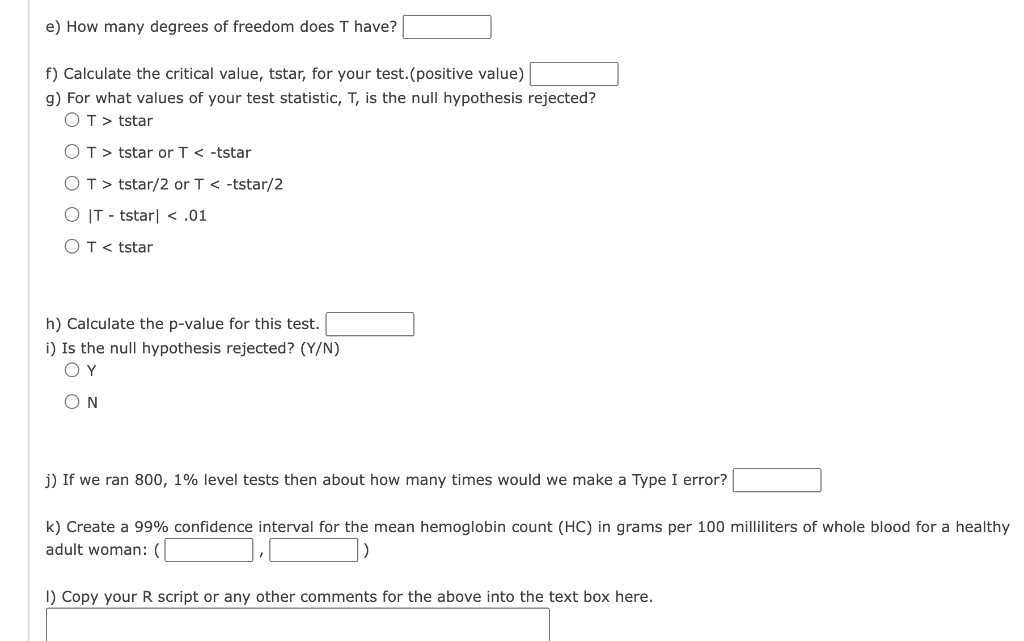 Solved Let x be hemoglobin count (HC) in grams per 100 | Chegg.com