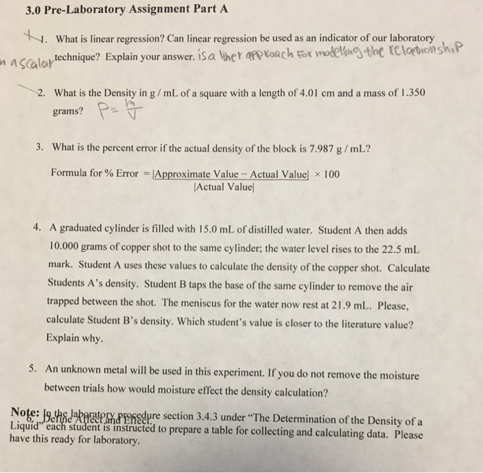 Solved 3.0 Pre-Laboratory Assignment Part A . What is linear | Chegg.com