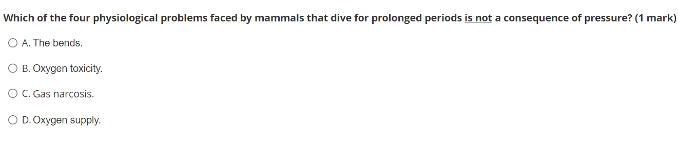 Solved Which of the four physiological problems faced by | Chegg.com