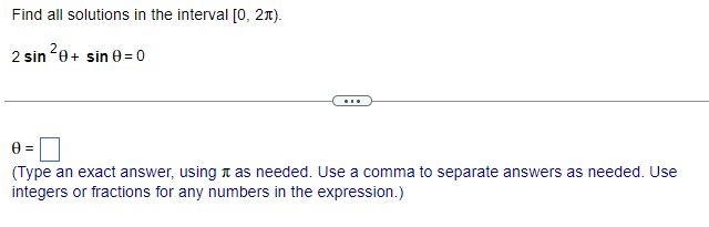 Solved Find all solutions in the interval [0,2pi). | Chegg.com