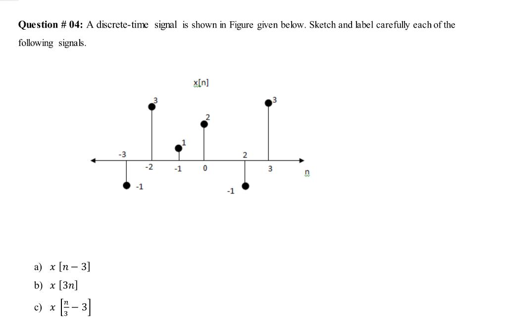 Solved Question # 03: A continuous time signal x(t) is shown | Chegg.com