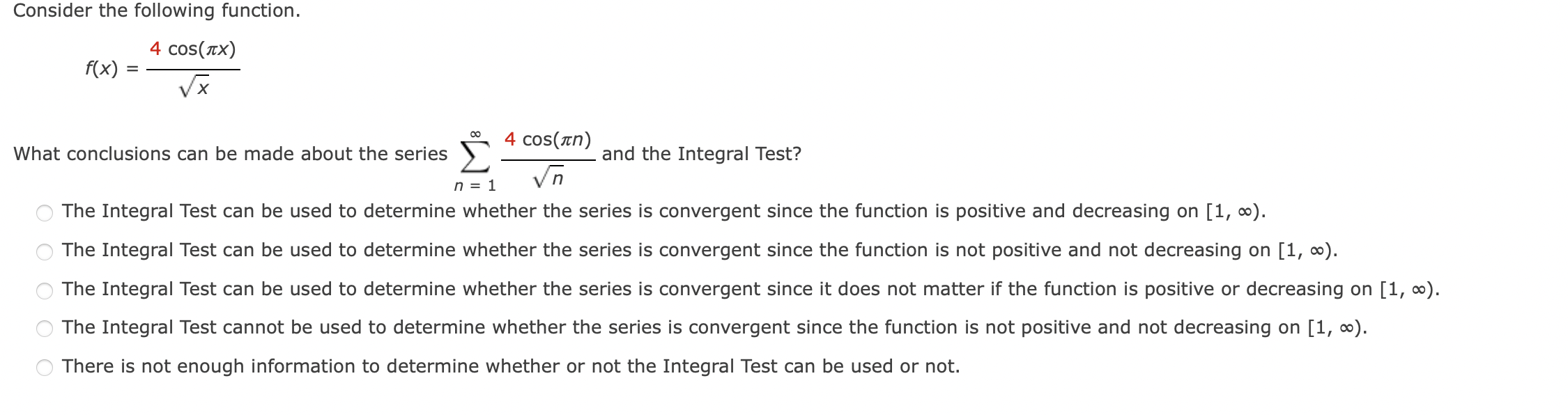 Solved Consider the following function. f(x)=x4cos(πx) What | Chegg.com