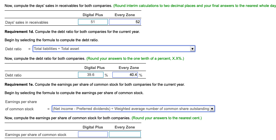 [Solved]: Data table Selected balance sheet data at the