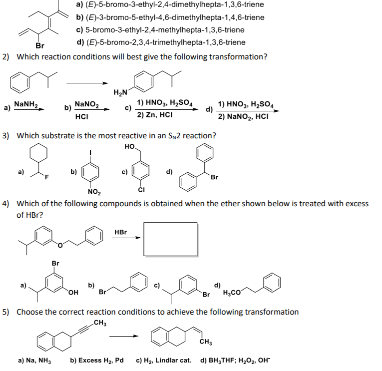 Solved a) (E)-5-bromo-3-ethyl-2,4-dimethylhepta-1,3,6-triene | Chegg.com